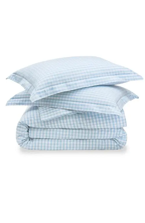 PETITE PLUME Light Gingham Duvet Cover & Shams Set - Blue