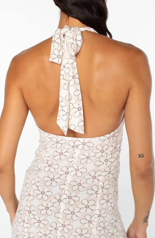 Roxy Ocean Boulevard Floral Halter Minidress