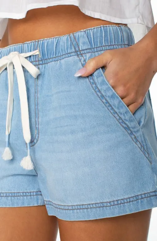Roxy Denim Shorts With Tie Waist - Stranded