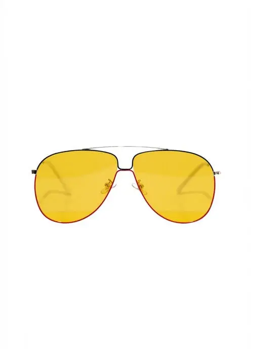 TRIBAL ËYËS Highlife 58mm Aviator Sunglasses - Yellow