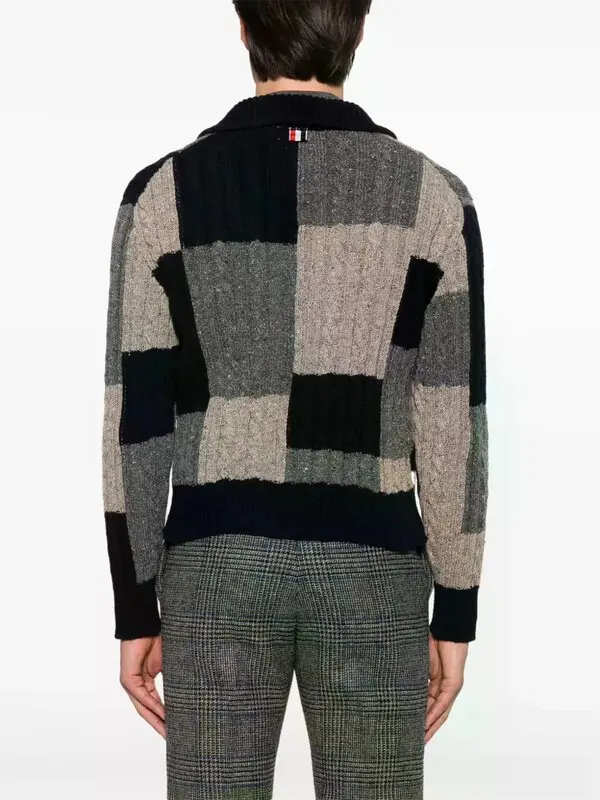 Thom Browne Patchwork Cable-knit Cardigan