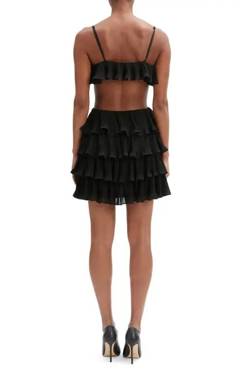 Bardot Ilara Ruffle Pleated Cutout Minidress