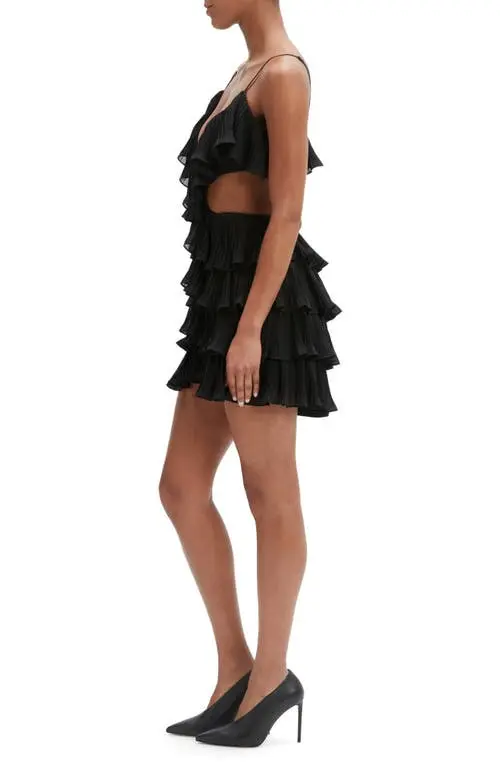 Bardot Ilara Ruffle Pleated Cutout Minidress