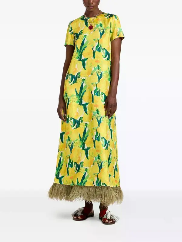La DoubleJ Swing Floral-print Maxi Dress