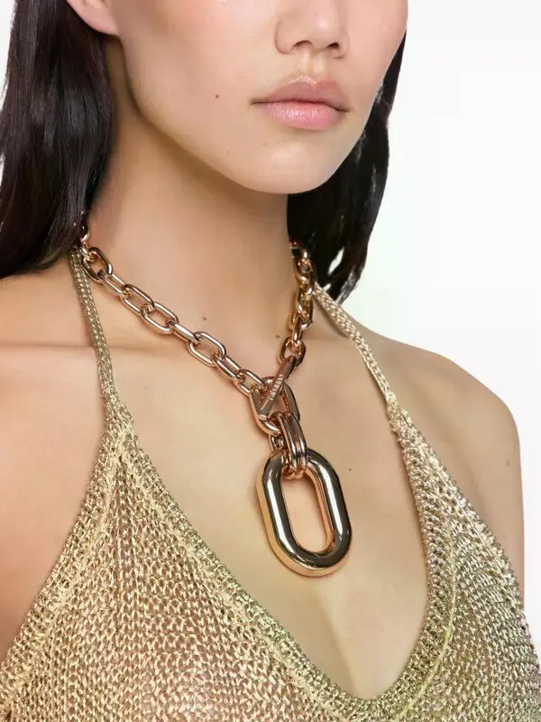 Rabanne Xl Link Necklace - Pink