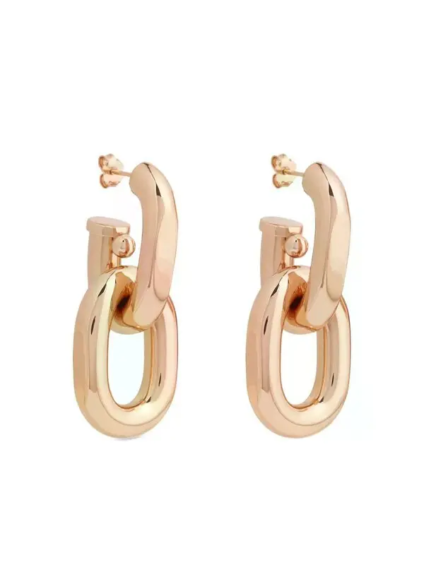 Rabanne Double Xl Link Dangle Earrings - Pink