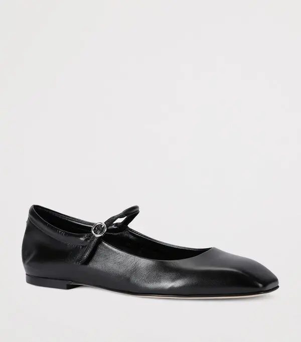AeydĒ Leather Uma Mary Jane Flats - Black