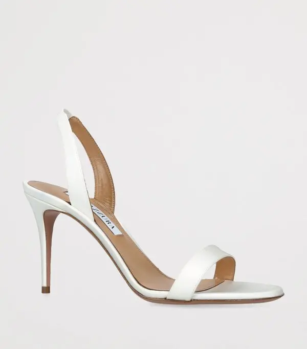 AQUAZZURA Satin Slingback Sandals 85