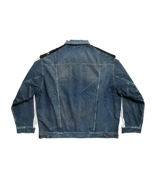 Balenciaga Distressed Denim Jacket - Blue
