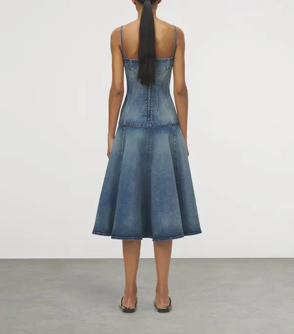 Alexander Mcqueen Strapless Denim Dress Alexander Mcqueen Denim
