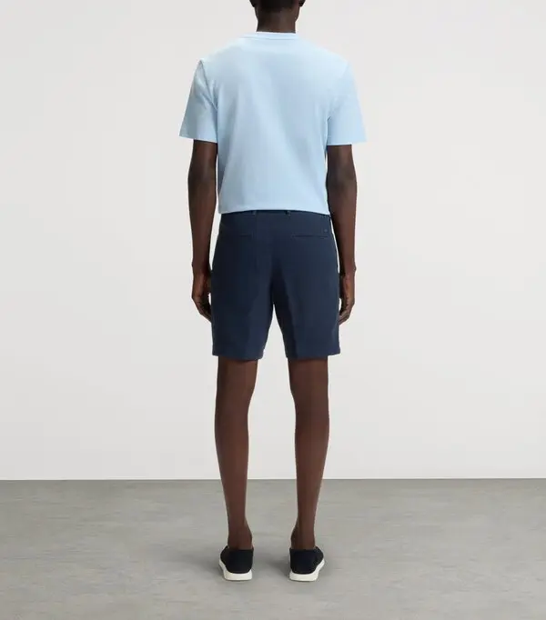 BOSS Stretch Cotton Slim-fit Shorts - Blue