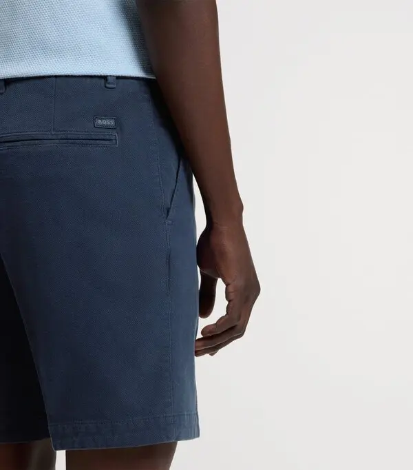 BOSS Stretch Cotton Slim-fit Shorts - Blue