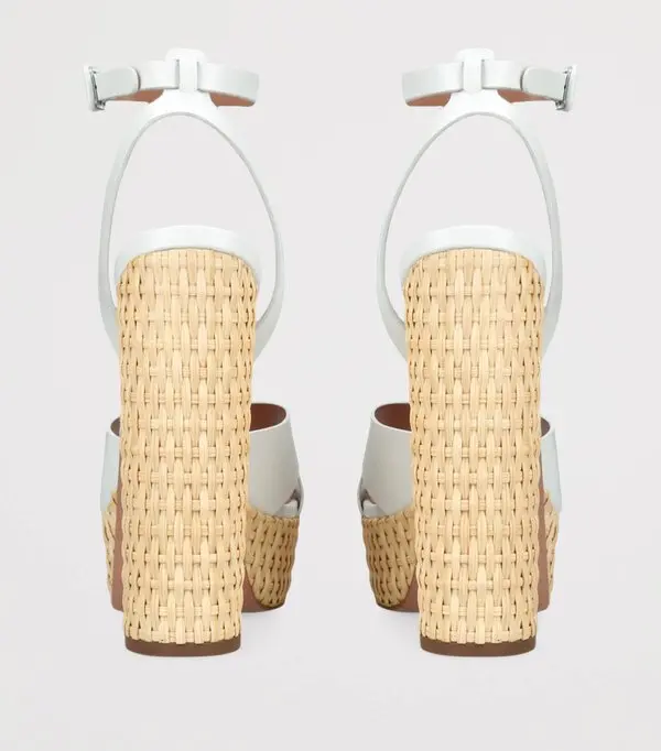 AQUAZZURA Leather Sunseeker Plateau Platform Sandals