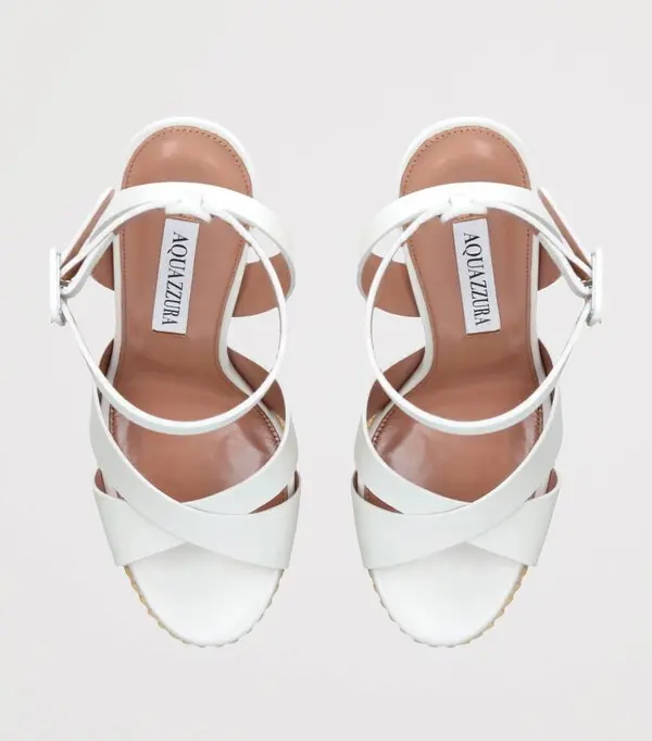 AQUAZZURA Leather Sunseeker Plateau Platform Sandals