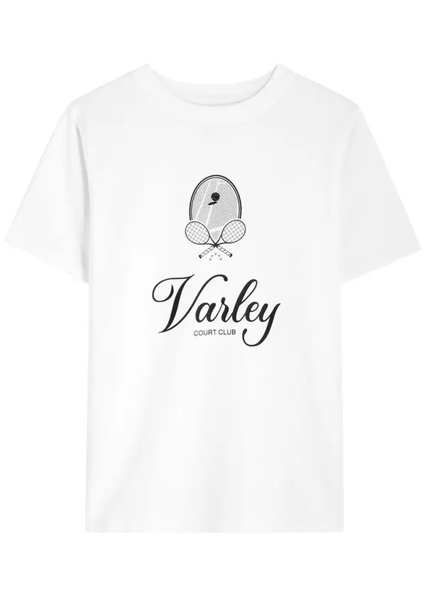 Varley Coventry Branded Cotton-blend T-shirt - White