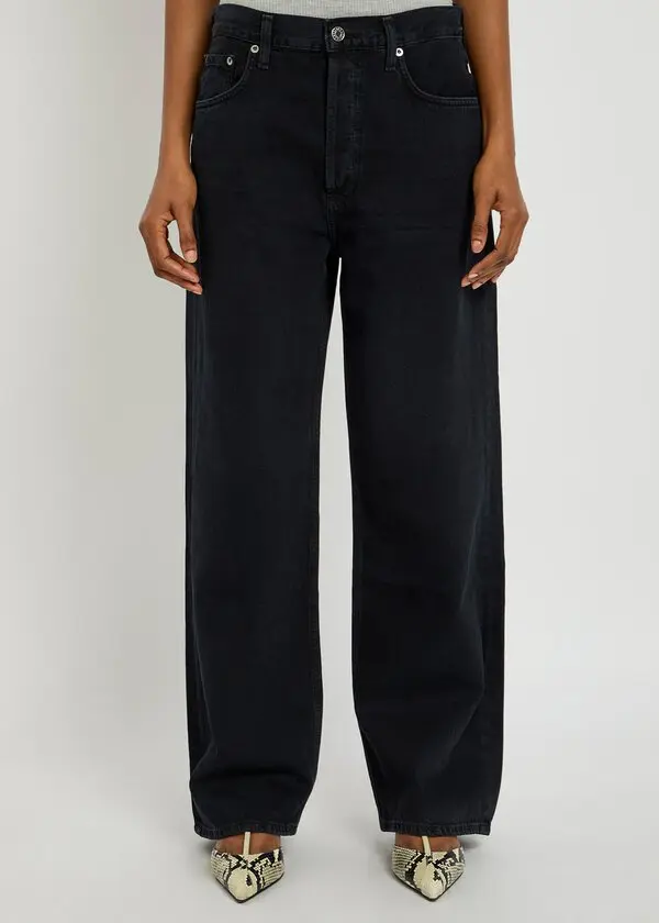 AGOLDE Low Slung Baggy Wide-leg Jeans - Black