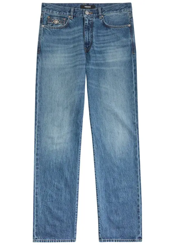 Versace Slim-leg Denim Jeans - Mid Blu