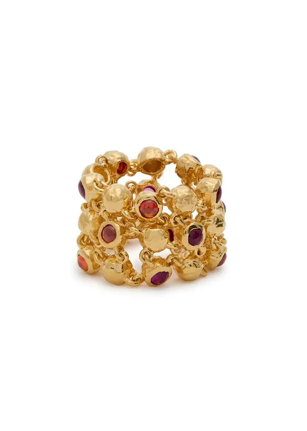 Joanna Laura Constantine 18kt -plated Crystal Ring - Gold