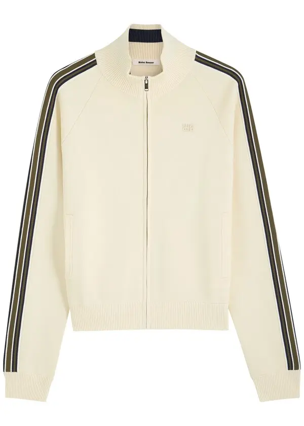WALES BONNER Fine-knit Track Jacket - Cream