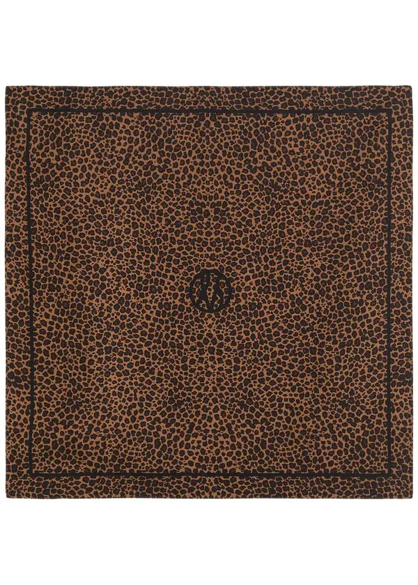 LESCARF Leopard-print Silk Scarf - Brown