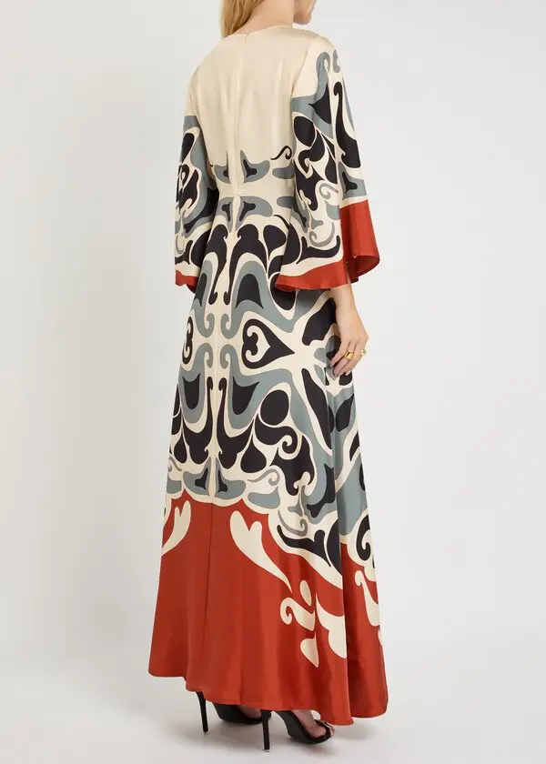 La DoubleJ Sorella Printed Silk-twill Maxi Dress - Multicoloured