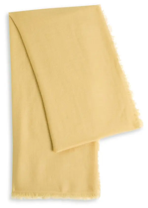 AMA PURE Fine-knit Cashmere Scarf - Yellow