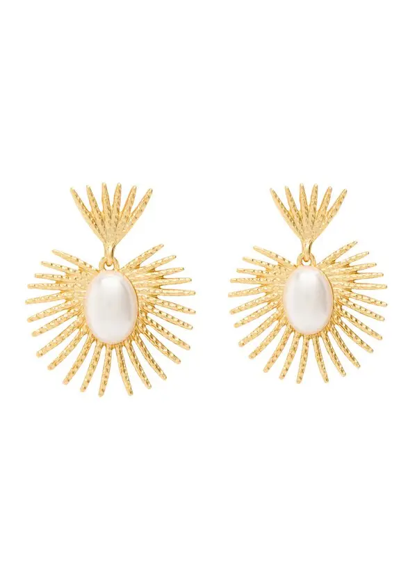 KENNETH JAY LANE 22kt -plated Faux Pearl Drop Earrings - Gold