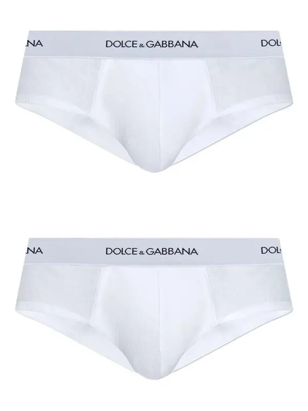 Dolce & Gabbana Logo-waistband Briefs - White