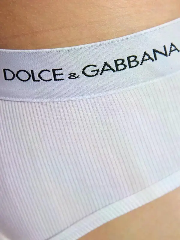 Dolce & Gabbana Logo-waistband Briefs - White