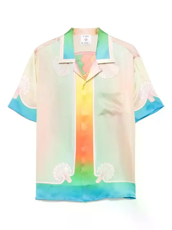 Casablanca Lucid Dreams Graphic-print Silk Shirt - Pink