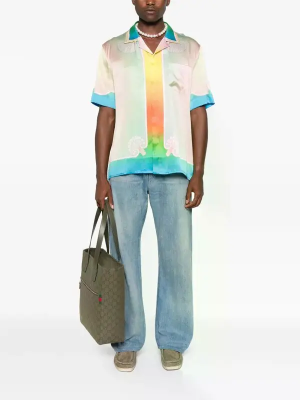 Casablanca Lucid Dreams Graphic-print Silk Shirt - Pink