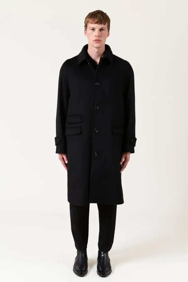 AUTORE Baby Camel Wool Windsor Coat - Nero