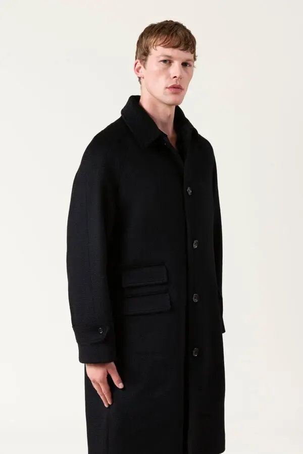 AUTORE Baby Camel Wool Windsor Coat - Nero