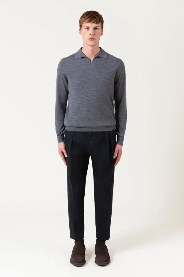 AUTORE Brando Cotton Gabardine Pants - Blu