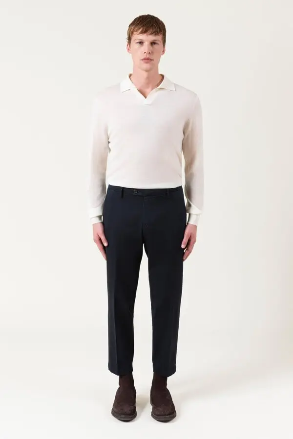 AUTORE Newman Cotton Gabardine Chino Pants - Blu