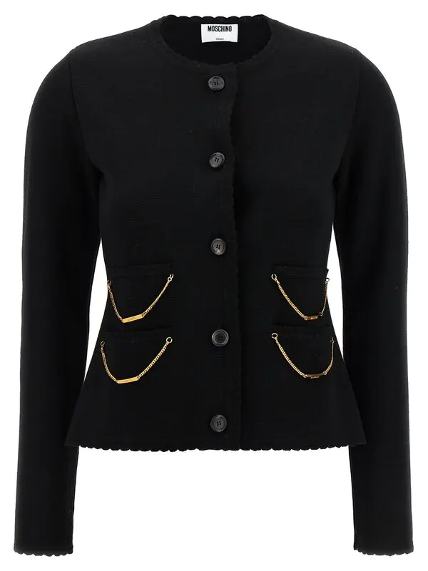 Moschino Chain Detailed Cardigan - Black