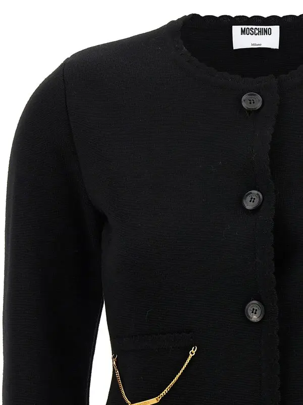 Moschino Chain Detailed Cardigan - Black