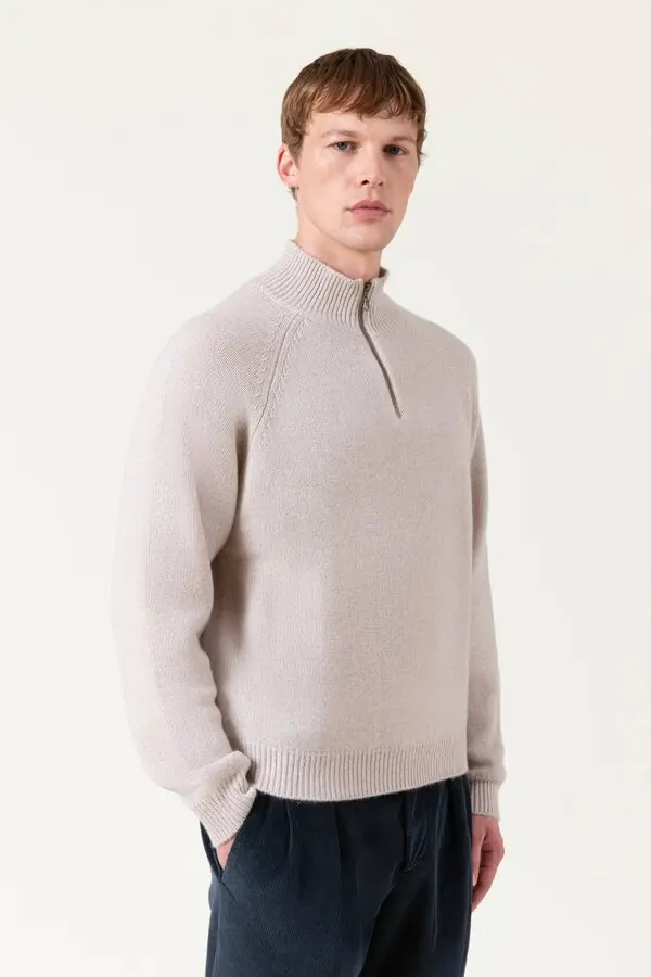 AUTORE Holden Wool And Cashmere Sweater - Beige