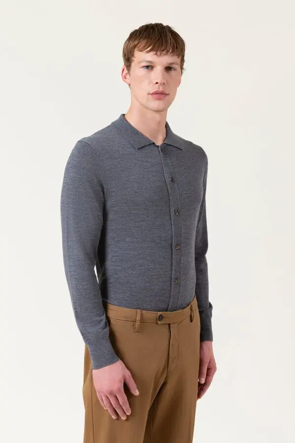AUTORE Freeman Merino Wool Cardigan - Grigio