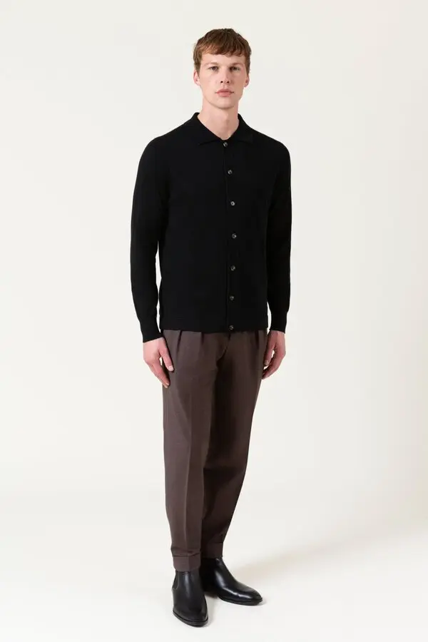 AUTORE Freeman Merino Wool Cardigan - Nero