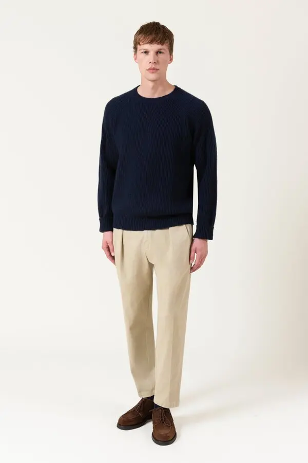 AUTORE Bogart Wool And Cashmere Sweater - Blu Notte