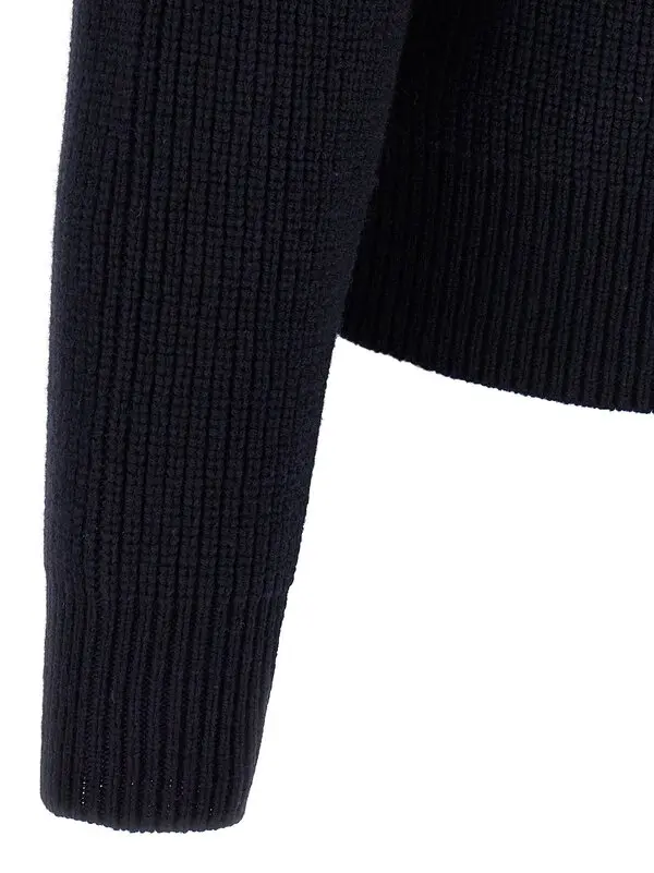 Dsquared2 Wool Cardigan With Denim Details In Blue - 27% Off