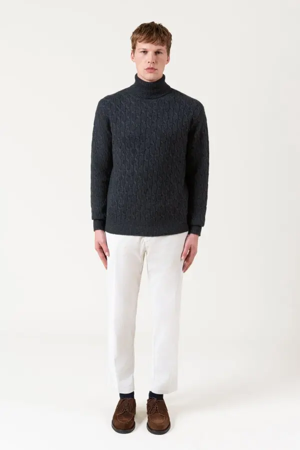 AUTORE Wool And Cashmere Curtis Turtleneck Sweater - Grigio
