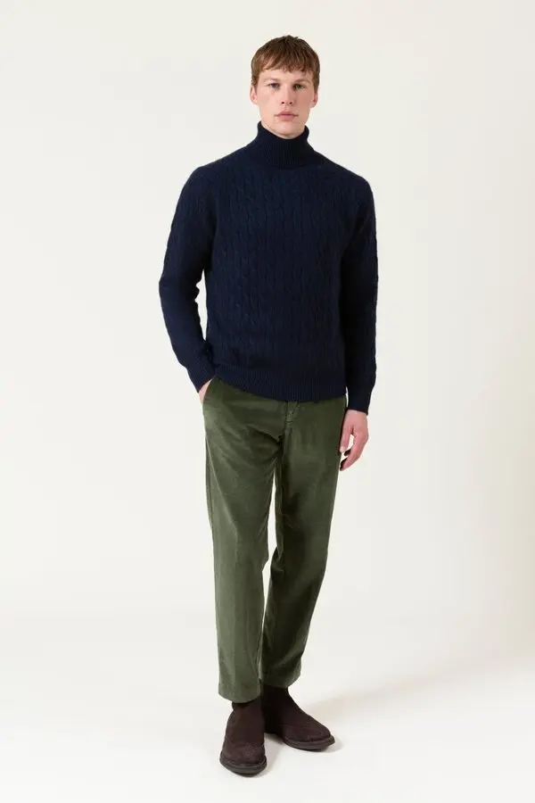 AUTORE Wool And Cashmere Curtis Turtleneck Sweater - Blu Notte