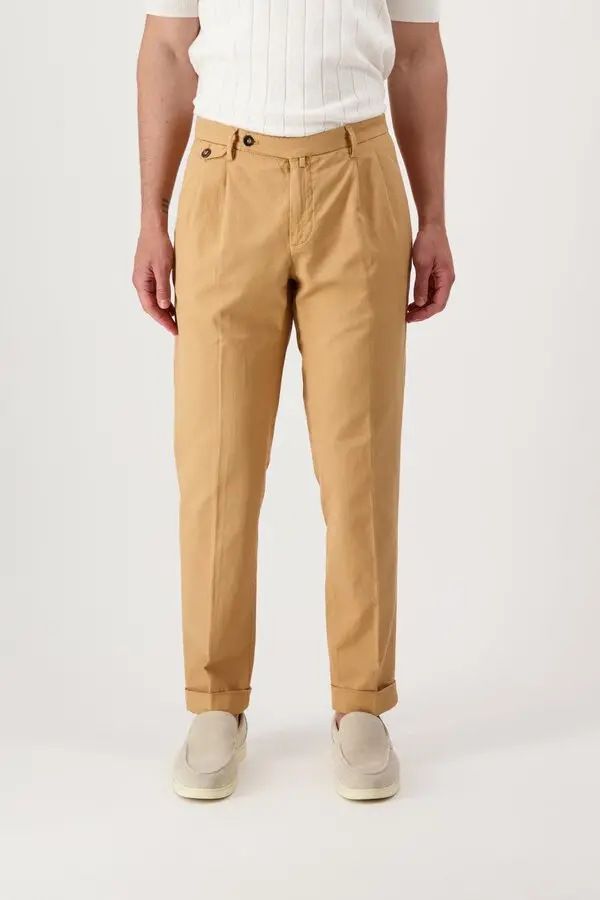 AUTORE Bg02 Cotton-linen Chino Trousers
