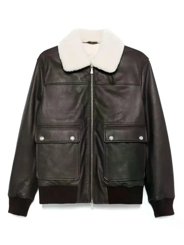 Eleventy Shearling Bomber Jacket