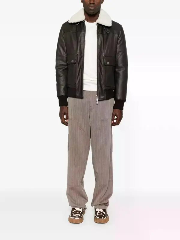 Eleventy Shearling Bomber Jacket