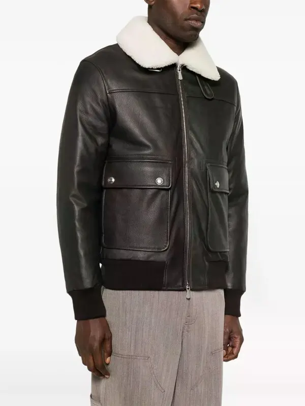 Eleventy Shearling Bomber Jacket