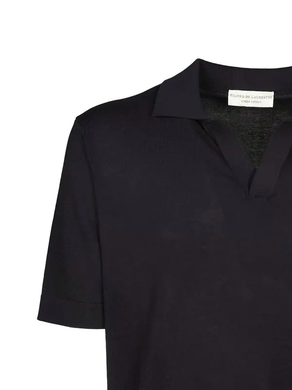 FILIPPO DE LAURENTIIS Cotton Polo Shirt - Black