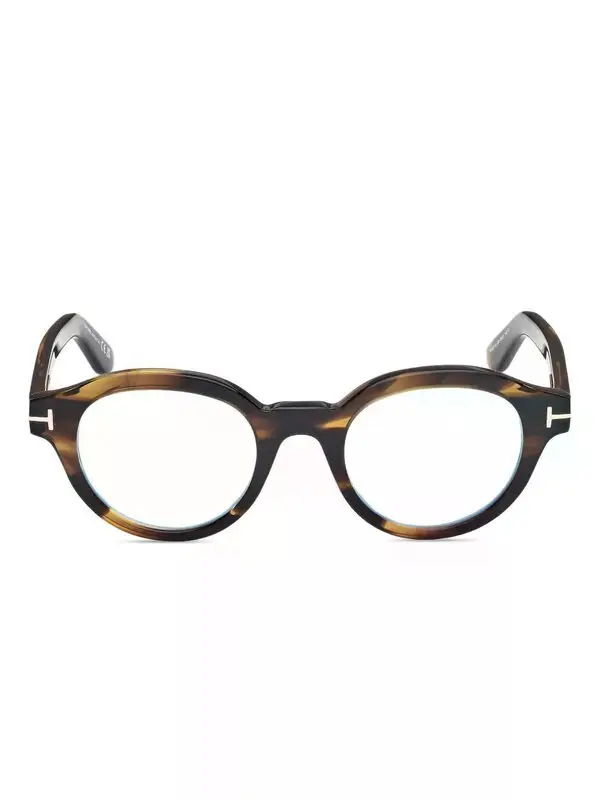 TOM FORD Round Frame Glasses - Brown